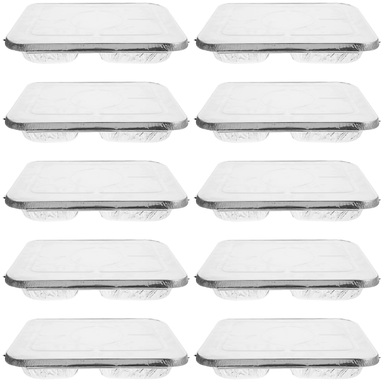 10pcs Disposable Tinfoil Baking Pans 3-girds Bakeware Large-capacity ...