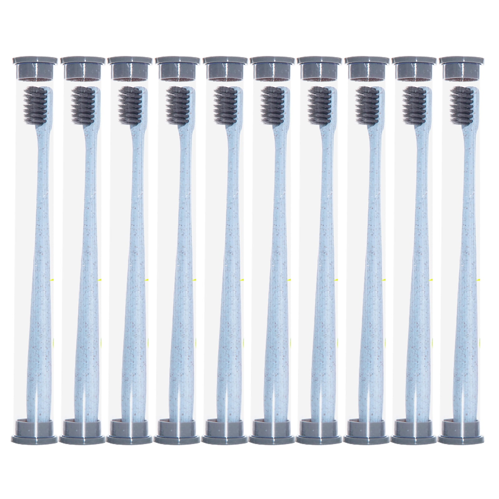 10pcs Disposable Wheat Straw Toothbrush Portable with Tube Holder ...