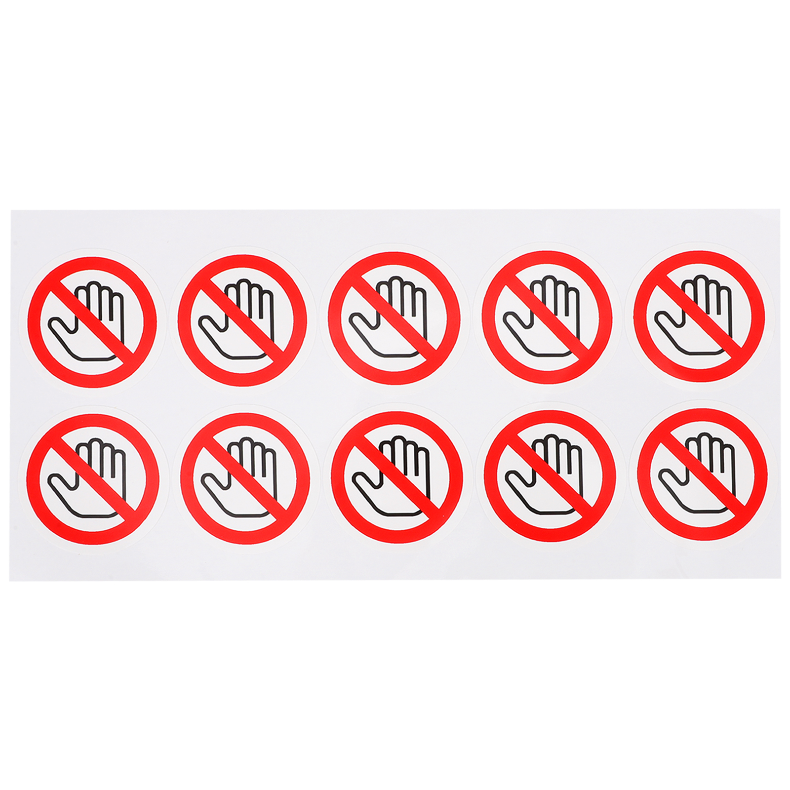 10pcs Do Not Touch Warning Sign Round Safety Sign Sticker Self Adhesive ...