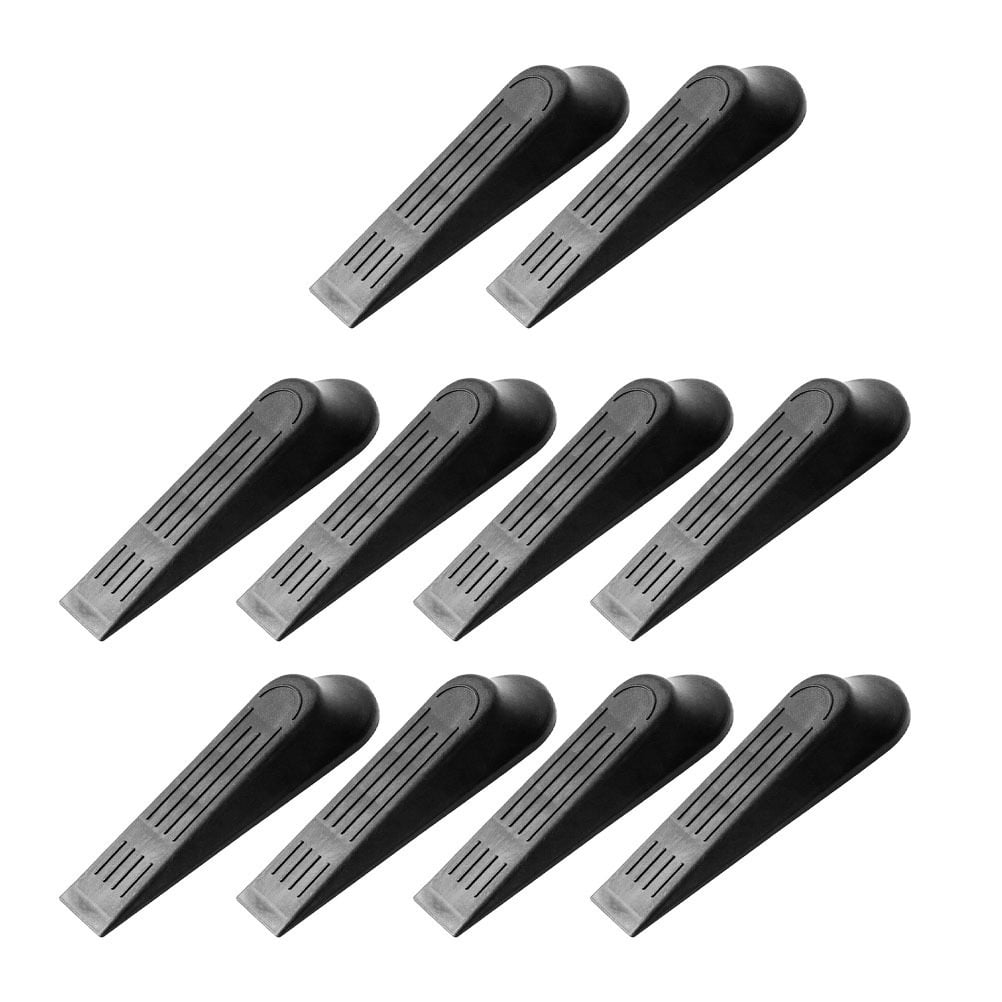 10pcs Door Stops Simple Safe Practical Plastic Black Door Wedge Door ...