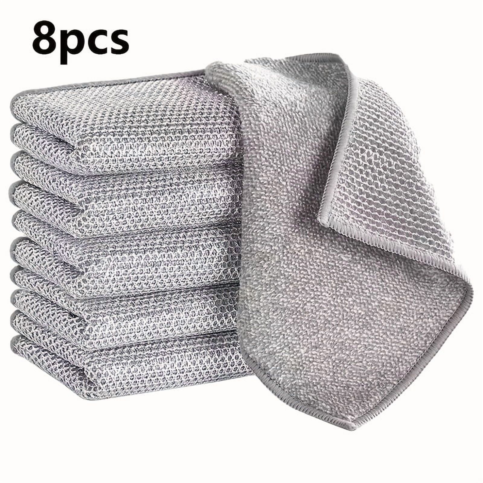10pcs Double-Layer Steel Wire Dishcloths - Superfine Fiber, Ultra ...