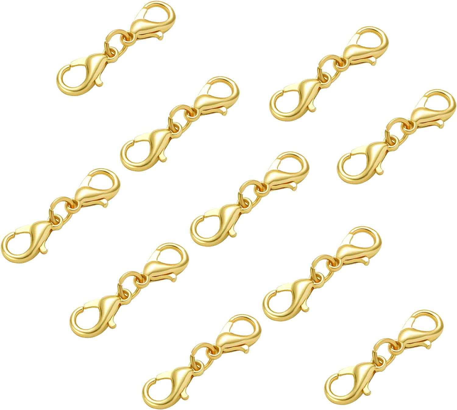 10pcs Double Lobster Clasp Extenders, Stainless Steel 2.5cm Jewelry ...