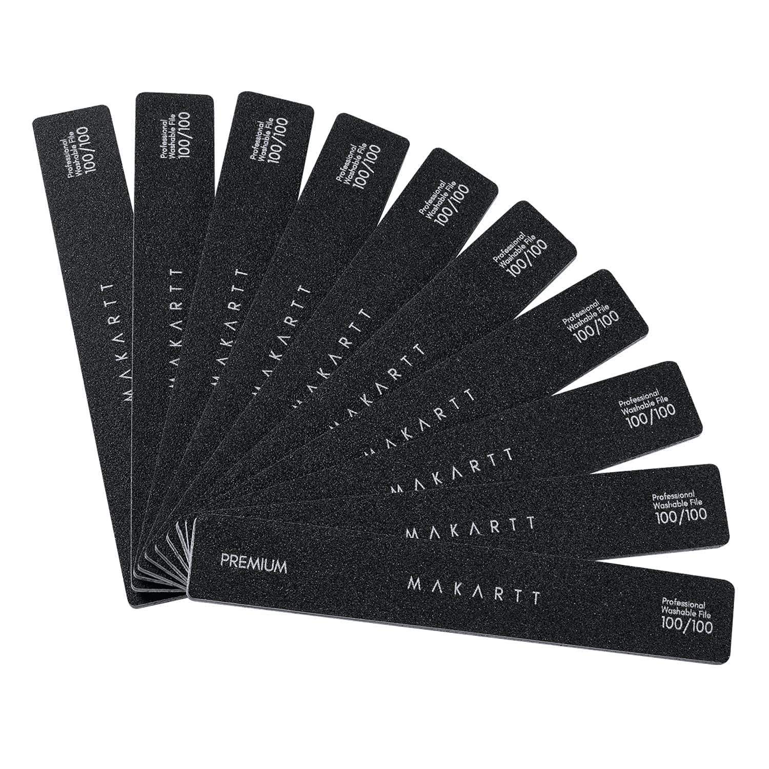 Makartt 10pcs Double Sided Nail Files, 100 Grit for Rough Acrylic ...