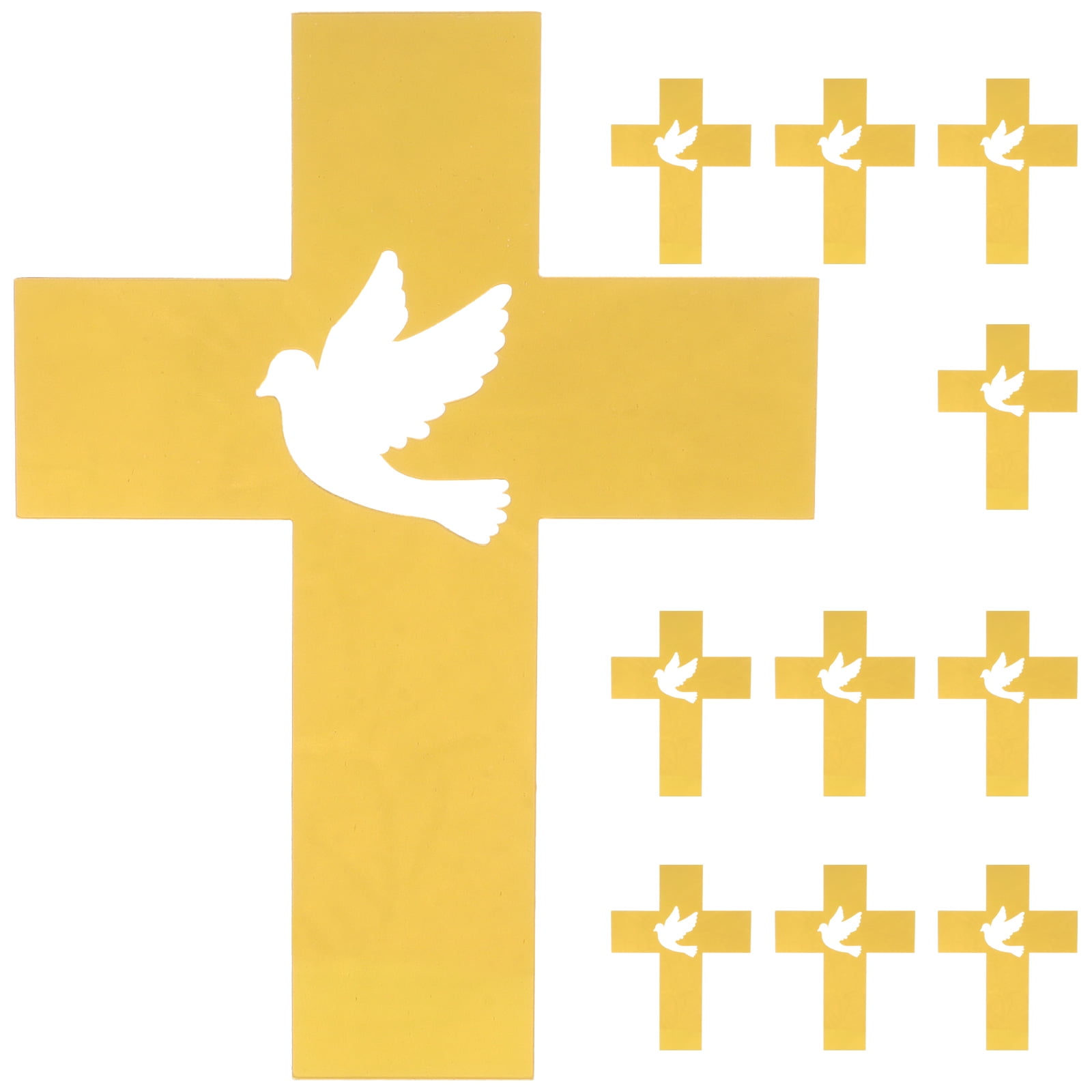 10pcs Dove Cross Cake Topper Religious Cake Decoration Acrylic Cake ...