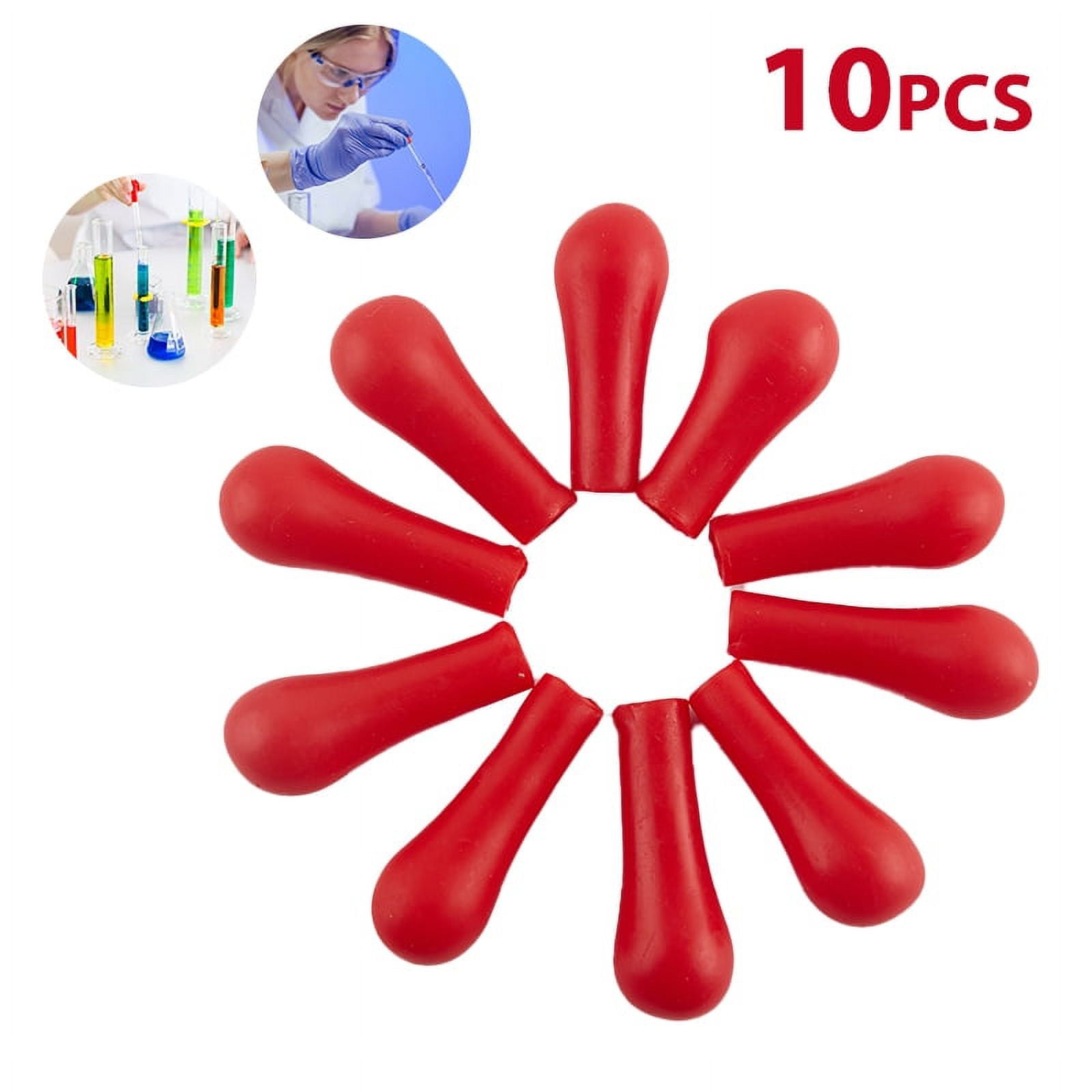 10pcs Dropper Red Rubber Bulb Head Dropping Bottle Insert Pipette Lab ...