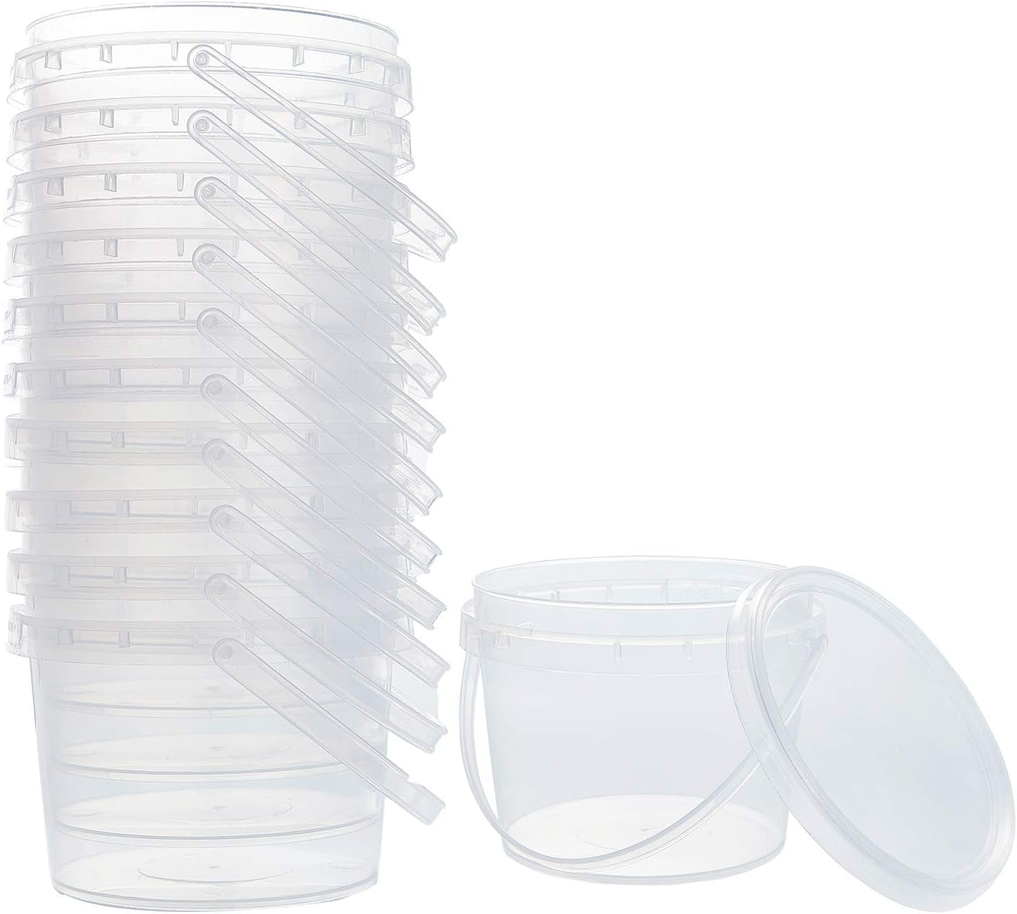 10pcs Drum Plastic Buckets 10 Packs Plastic Storage Bucket Containers ...
