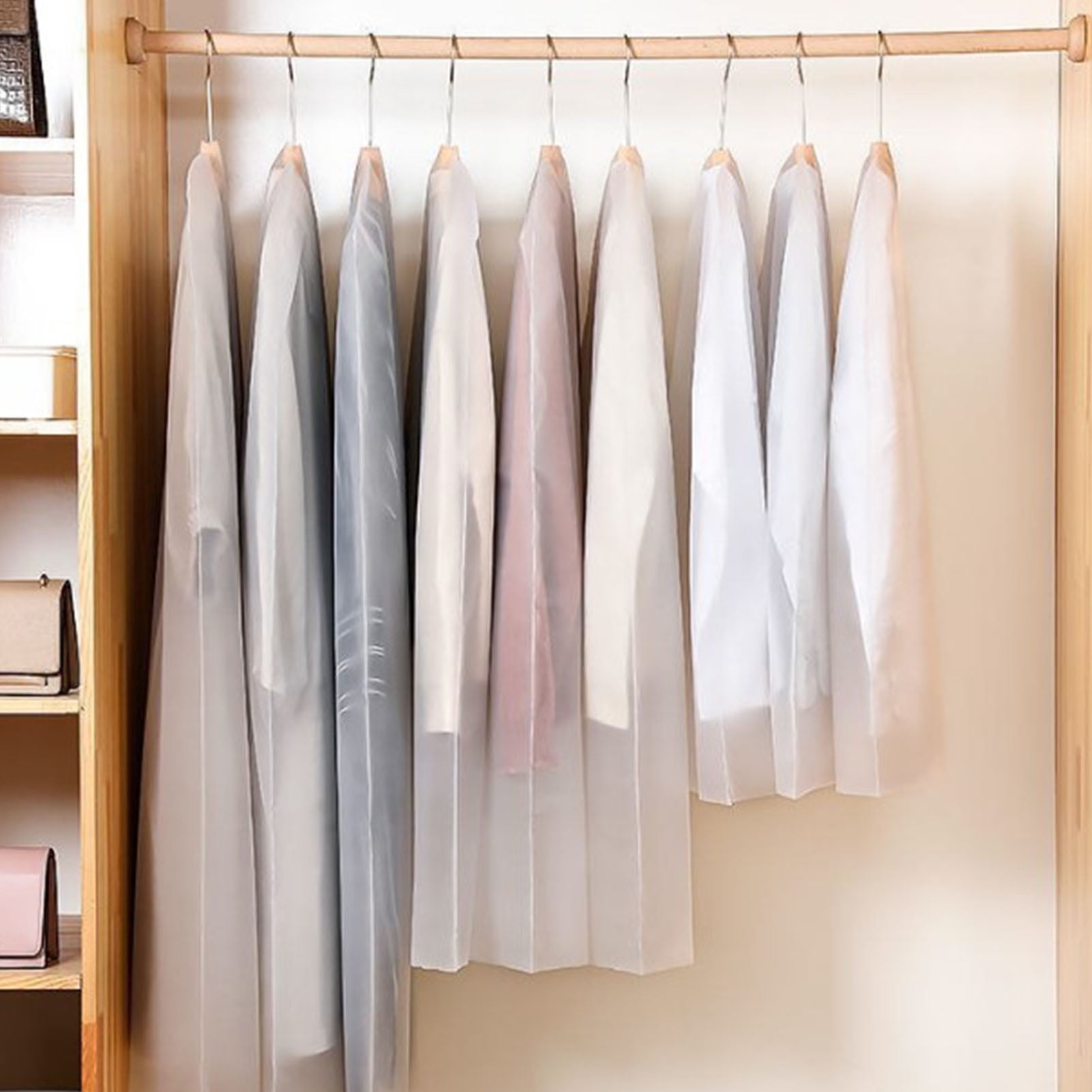 10pcs Dry Cleaner Bags Large Dustproof Lightweight Translucent Clothing ...