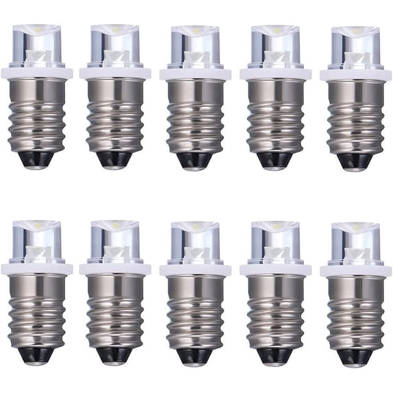 10pcs E10 Screw Flood Led Lamps +10pcs E10 Base, 24V Cold White Led ...