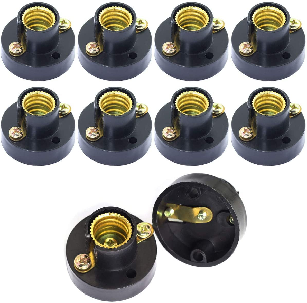 10pcs E12 Mini Bulb Holder - Black Plastic Lamp Bases for DIY Lighting ...
