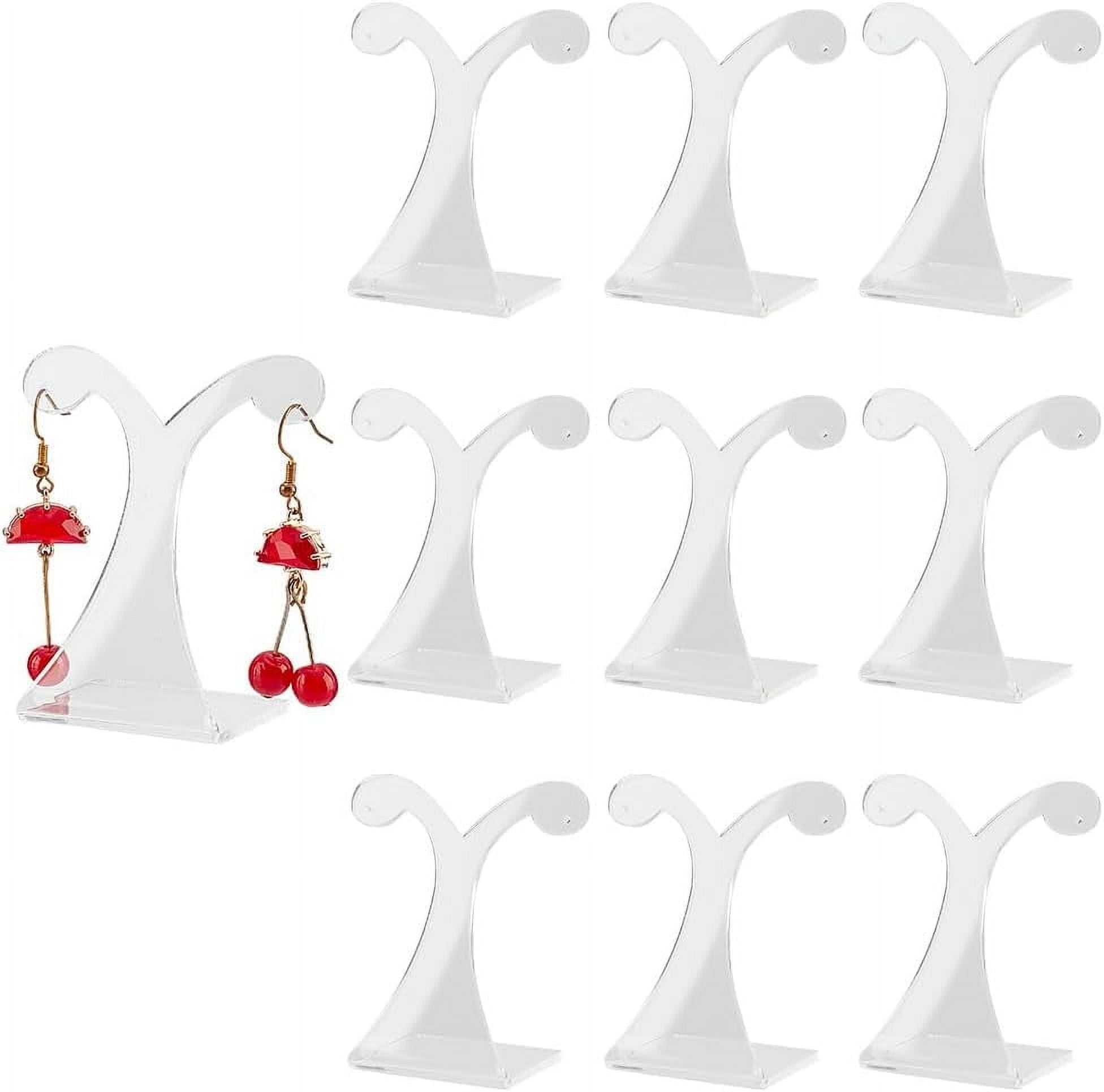 10pcs Earring Display Stand Acrylic Slant Back Ear Studs Holder Jewelry ...