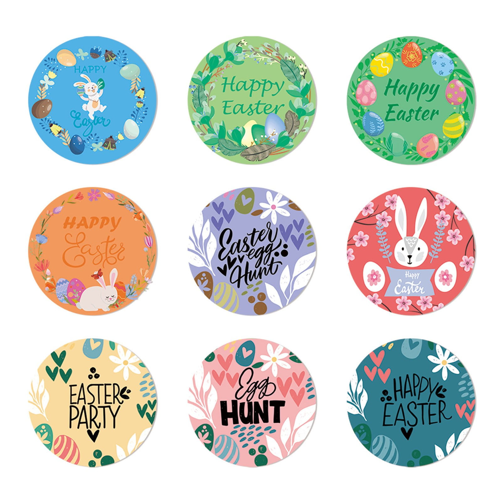 10pcs Easter Stickers For Kids Happy Easter Bunny Chick Eggs Basket ...