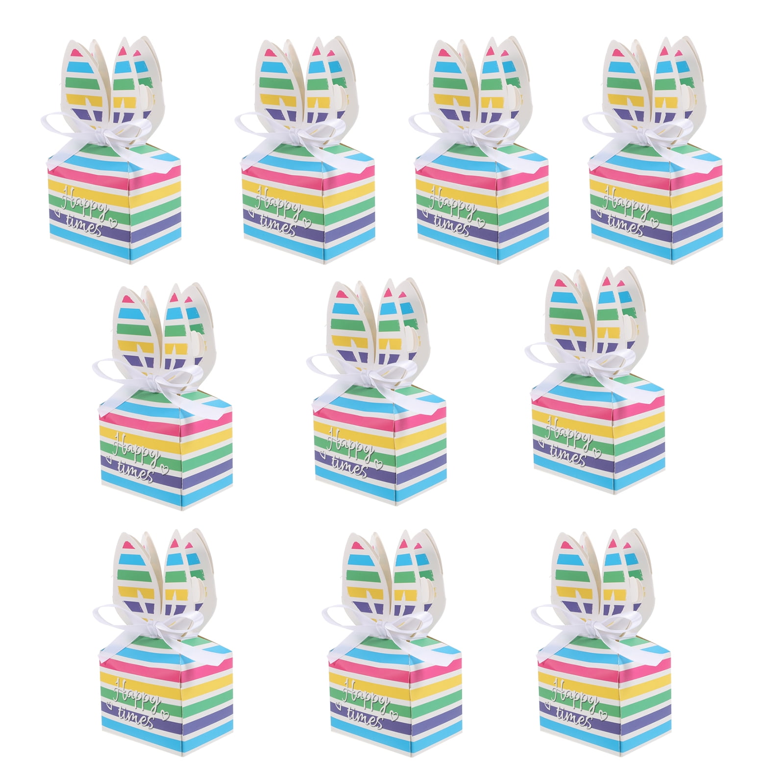 10pcs Easter Treat Boxes Kraft Cardboard Box Rabbit Bunny Box Paper ...