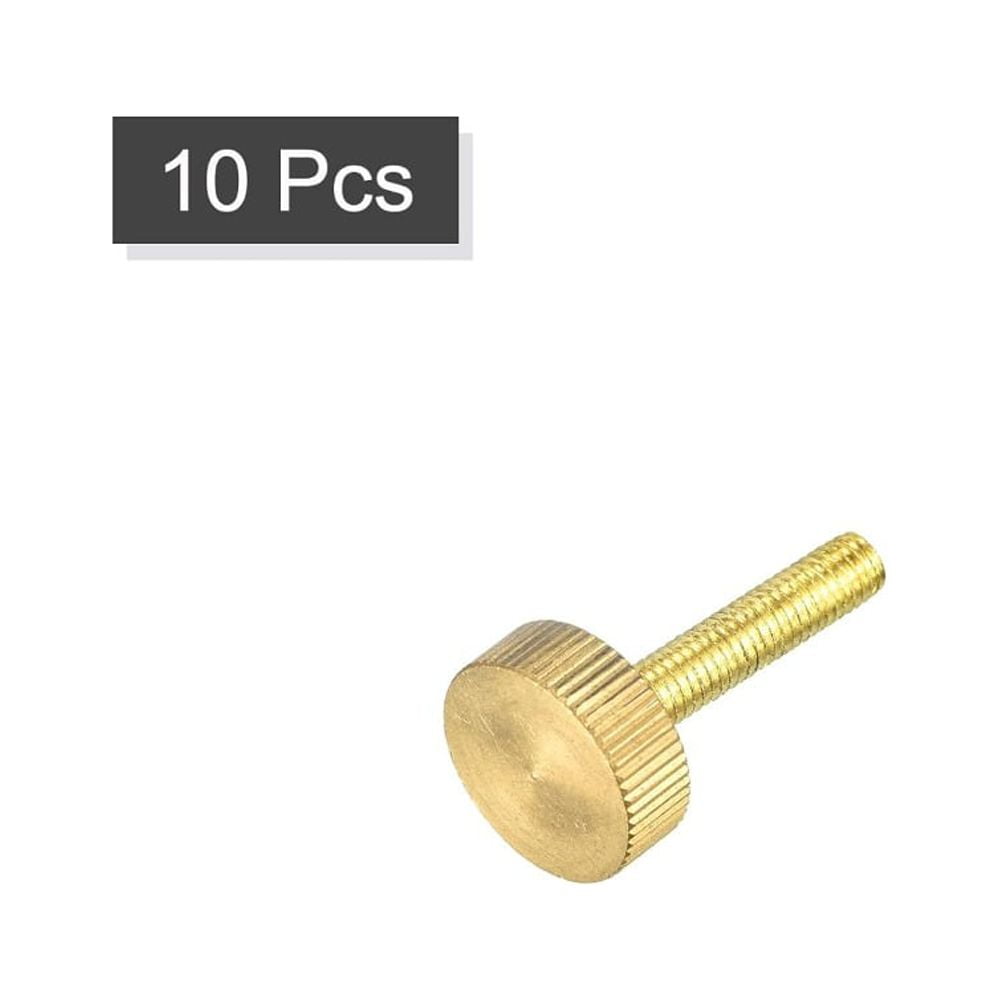 10pcs Electronic M6 Copper Flat Brass Bolts Knurled Thumb Screws Flat ...