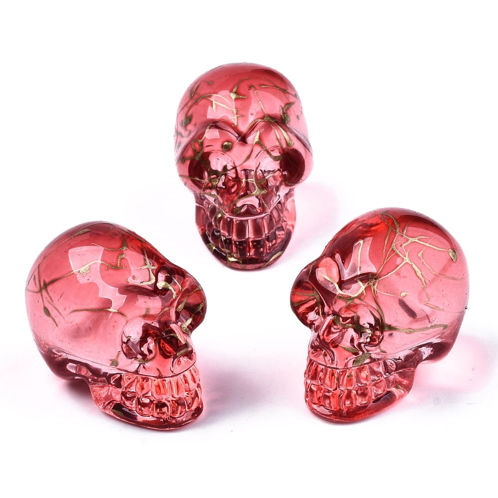 10pcs Electroplate K9 Glass Display Decorations Drawbench Skull for Red ...
