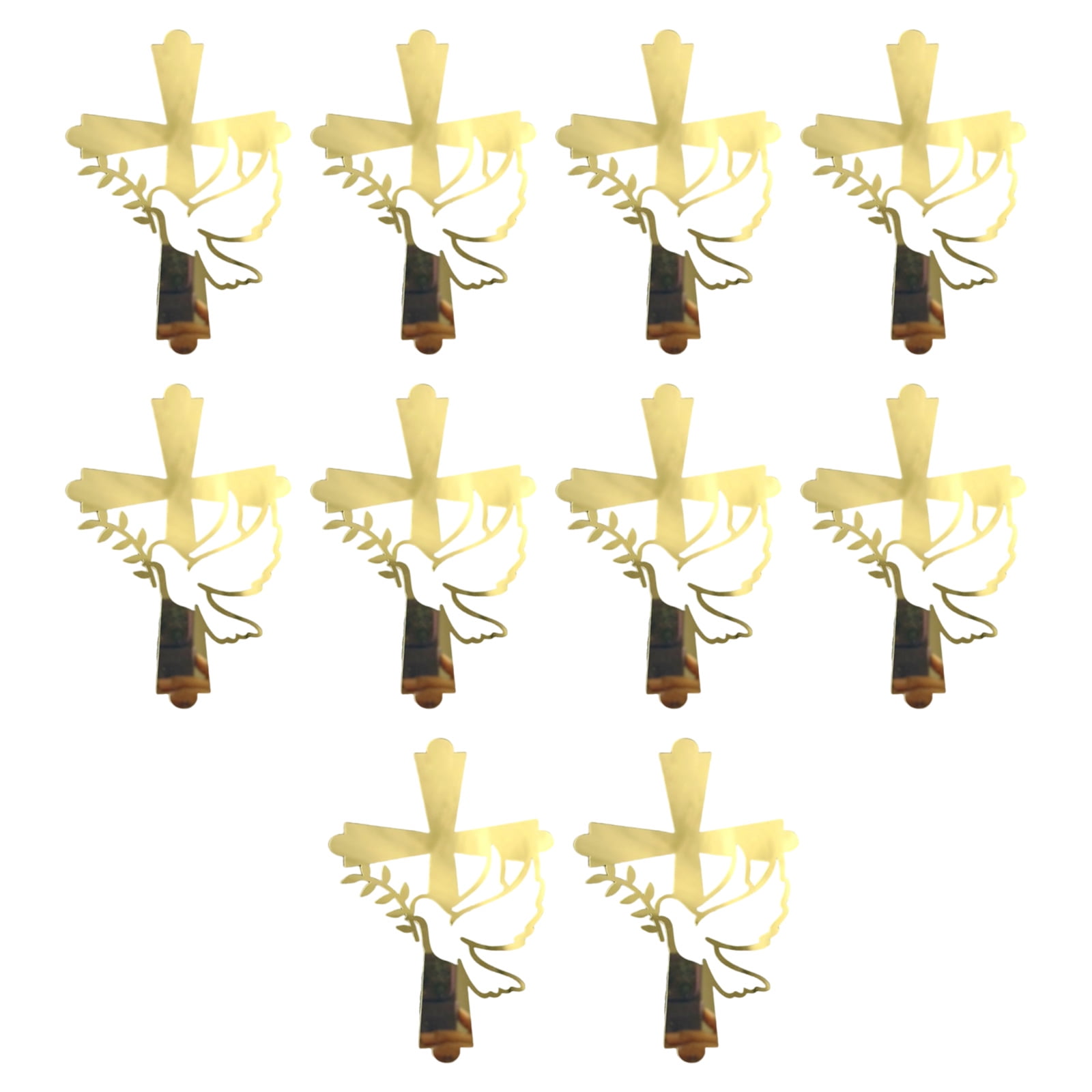 10pcs Elegant Doves Crossed Plastic Cake Toppers Cake Insert For ...