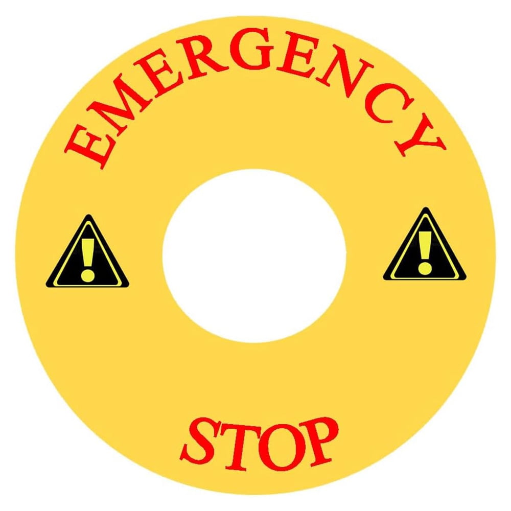 10pcs Emergency Stop Warning Sign Equipment Emergency Stop Labels ...