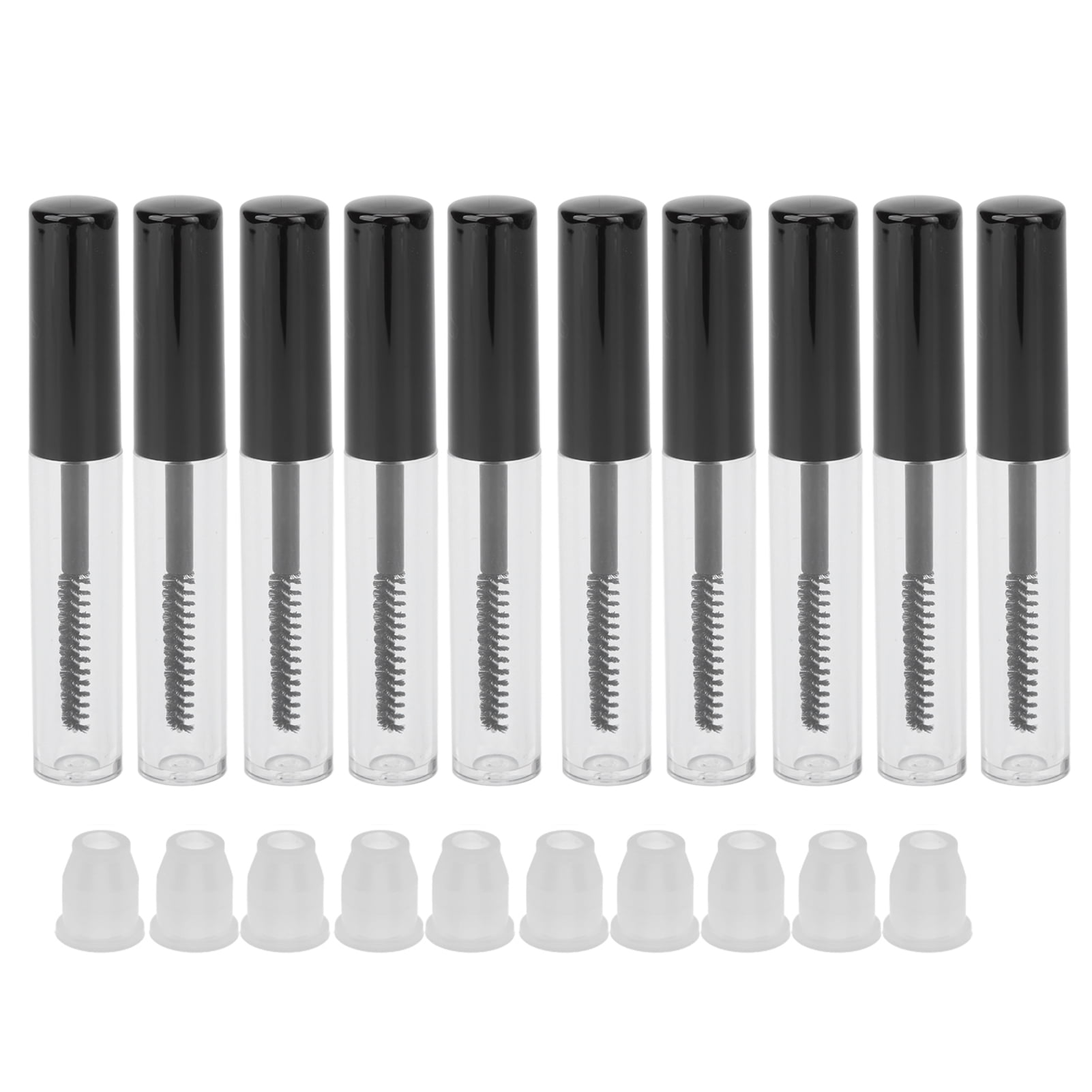 10pcs Empty Mascara Tube Refillable Eyelash Cream Container with Wand ...