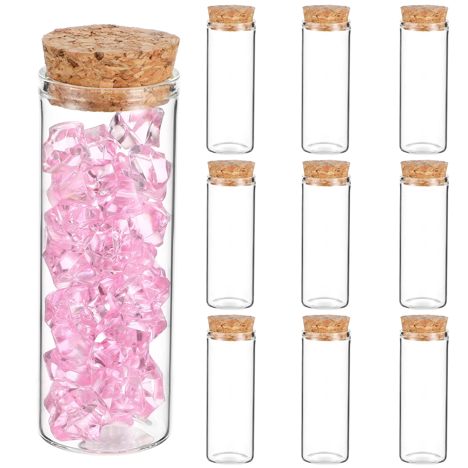 10pcs Empty Refillable Clear Borosilicate Glass Test Tubes Reagent ...