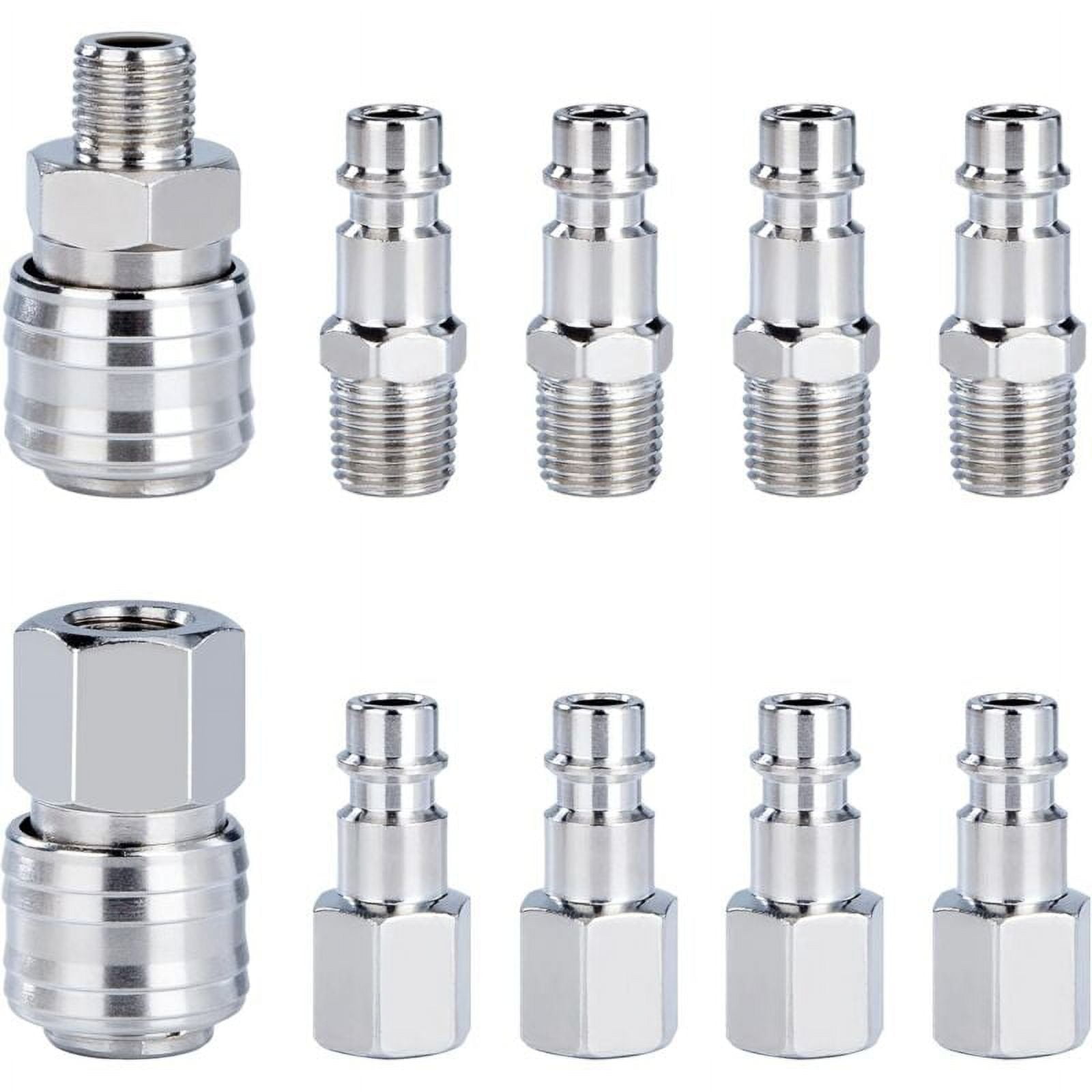 10pcs Euro Airline Air Hose Connectors 1/4' BSP Air Compressor Fitting ...