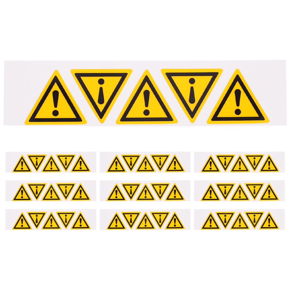 10pcs Exclamation Mark Equipment Warning Sticker Yellow Triangle ...