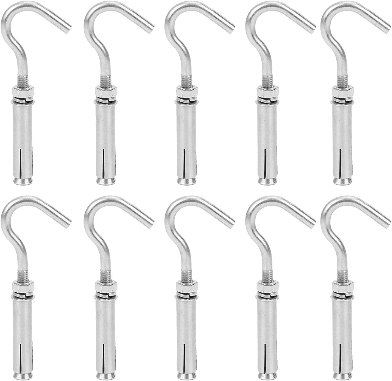 10pcs Expansion Screw Hook 304 Stainless Steel Wall Concrete Brick ...
