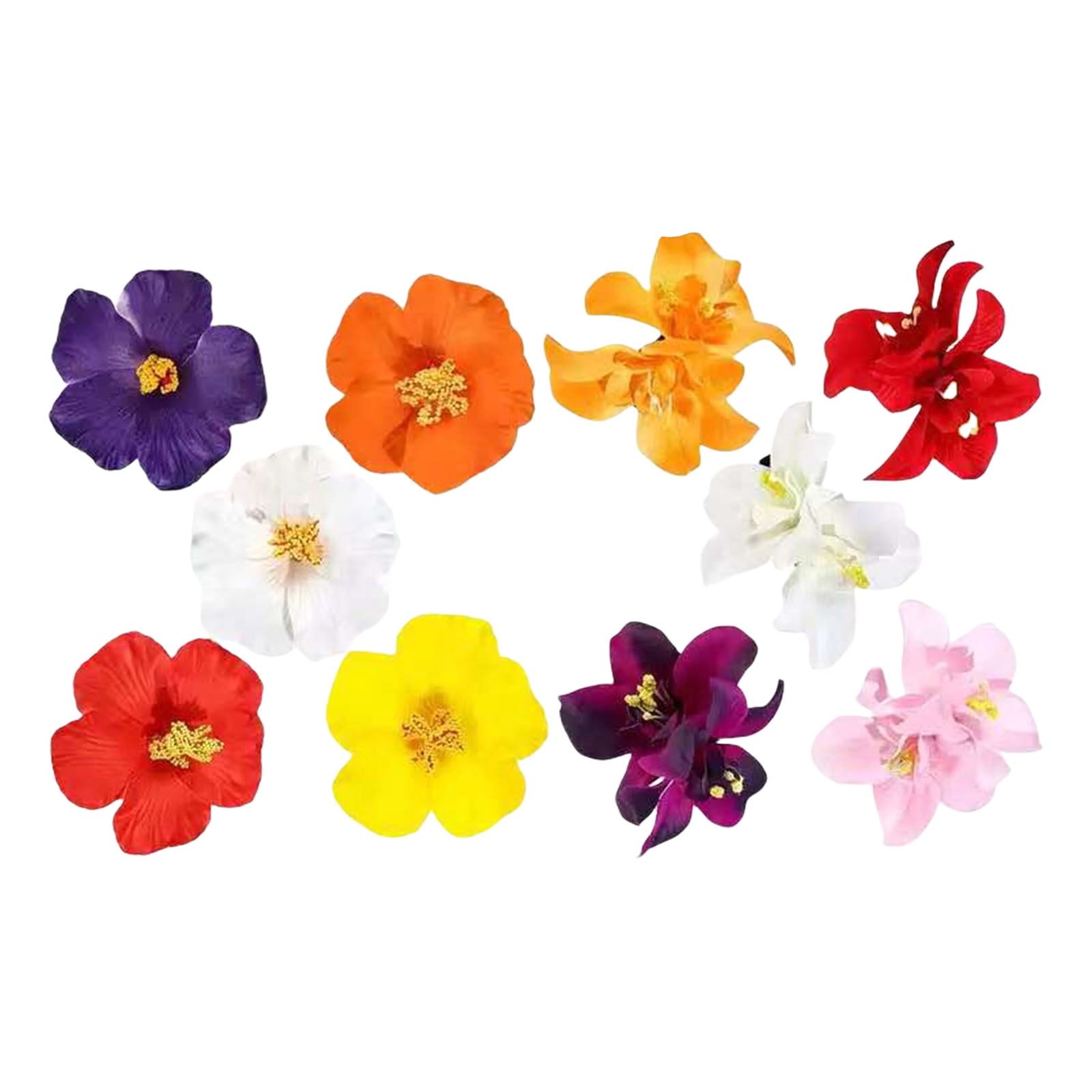 Double Flower Fabric Flower Hair Clip 10Pcs Lightweight Nonslip ...
