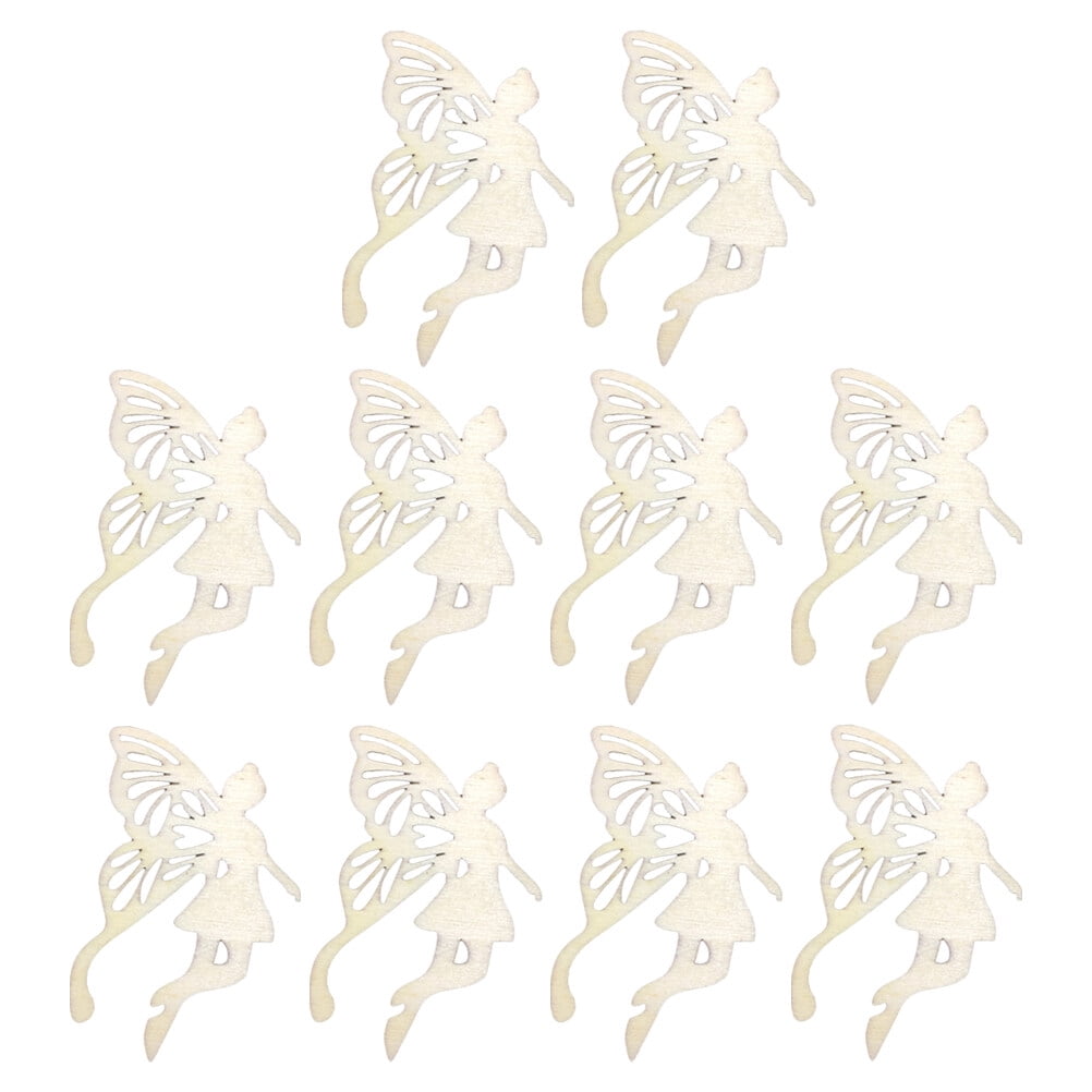 10pcs Fairy Wood Craft Plates Beige Embryo Wood Chips Paint Craft Wood ...