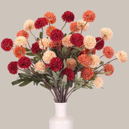 10pcs Fall Artificial Flowers for Vase, Fake Flowers for Autumn Table ...