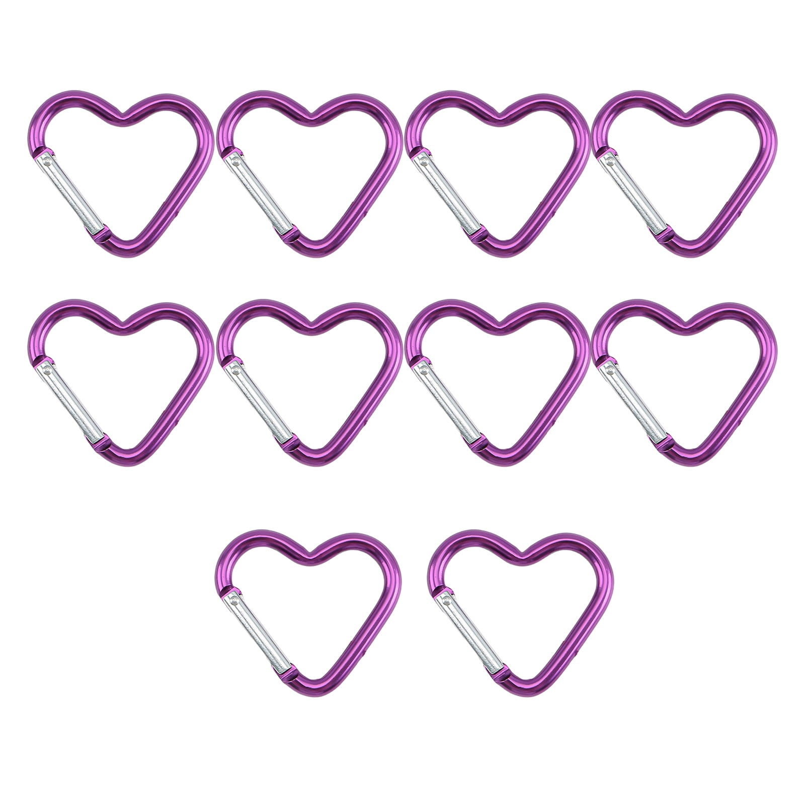 10pcs Fashionable Heart Shape Spring Carabiner Keychain Accessory ...