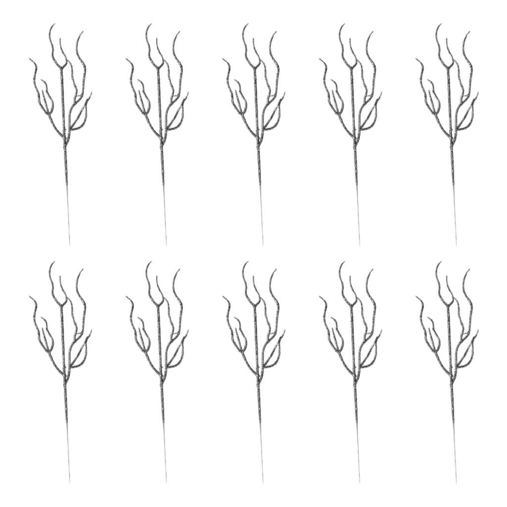 10pcs Faux Evergreen Twigs Glittering Christmas Picks Artfical Branch ...