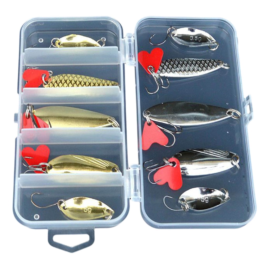 10pcs Fishing Baits Fishing Spoons Metal Lures Hard Fishing Lures for ...