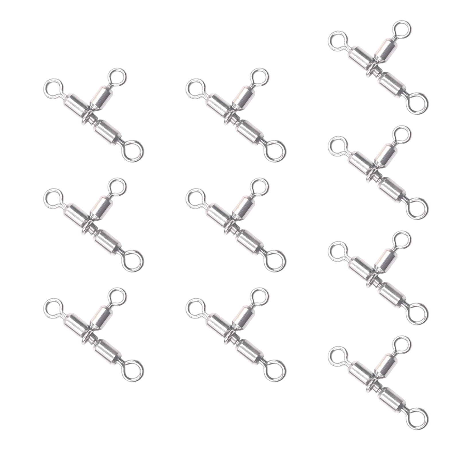 10pcs Fishing Rigs Line Connector 3 Way Swivels Saltwater Rolling ...