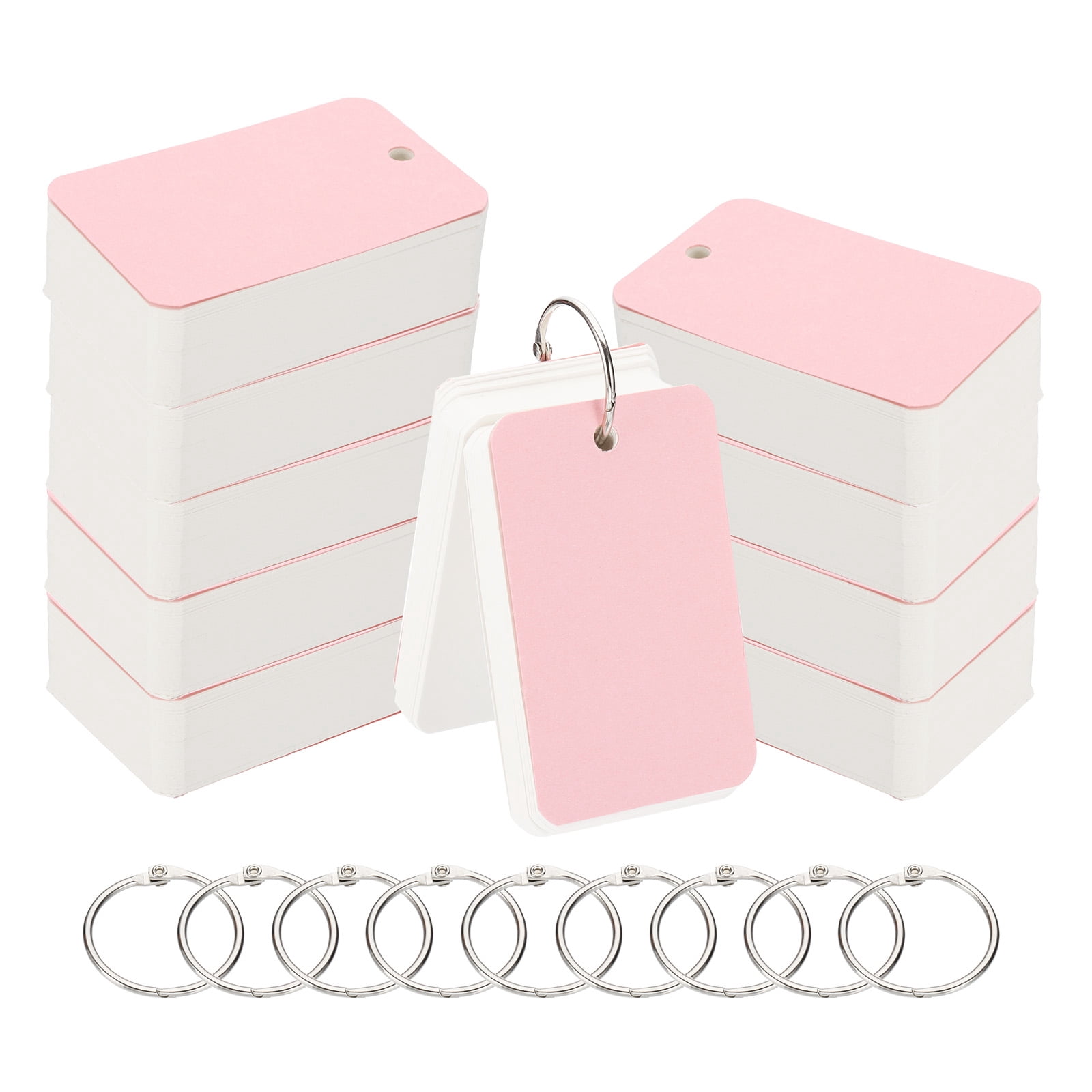 10pcs Flash Card with Ring, 3.5x2" Flash Card Blank 100 Sheets Each ...