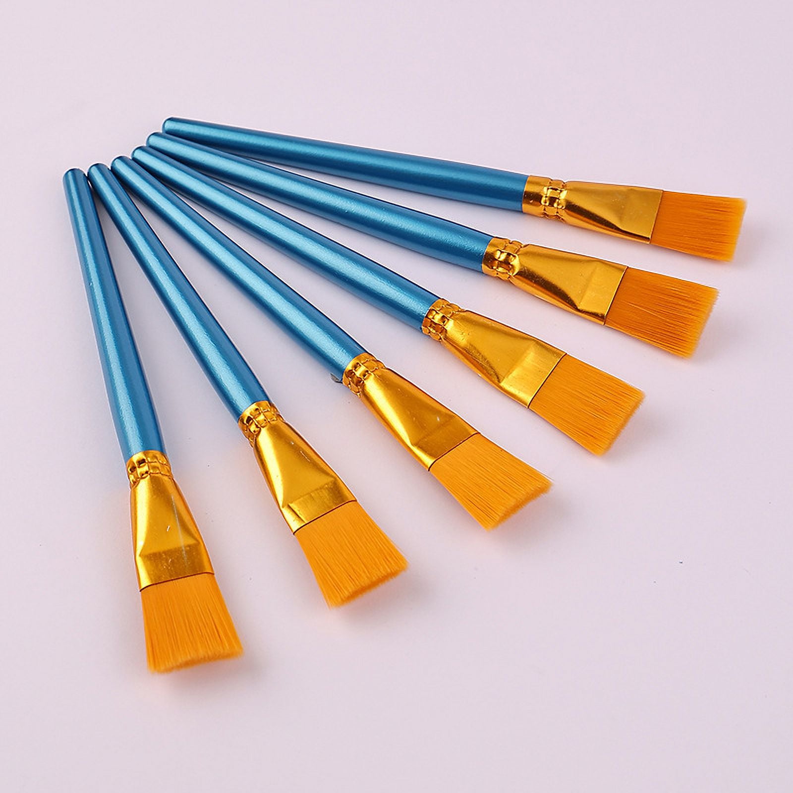 10pcs Flat Paint Brushes 1 Inch Wide, Watercolor Acrylic Paint Brush ...