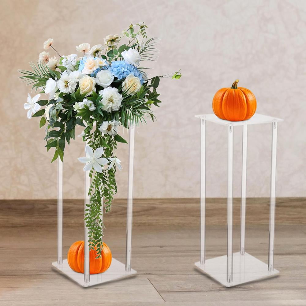 10pcs Flower Floor Vase Column, Floral Vase Clear Flower Display Holder ...