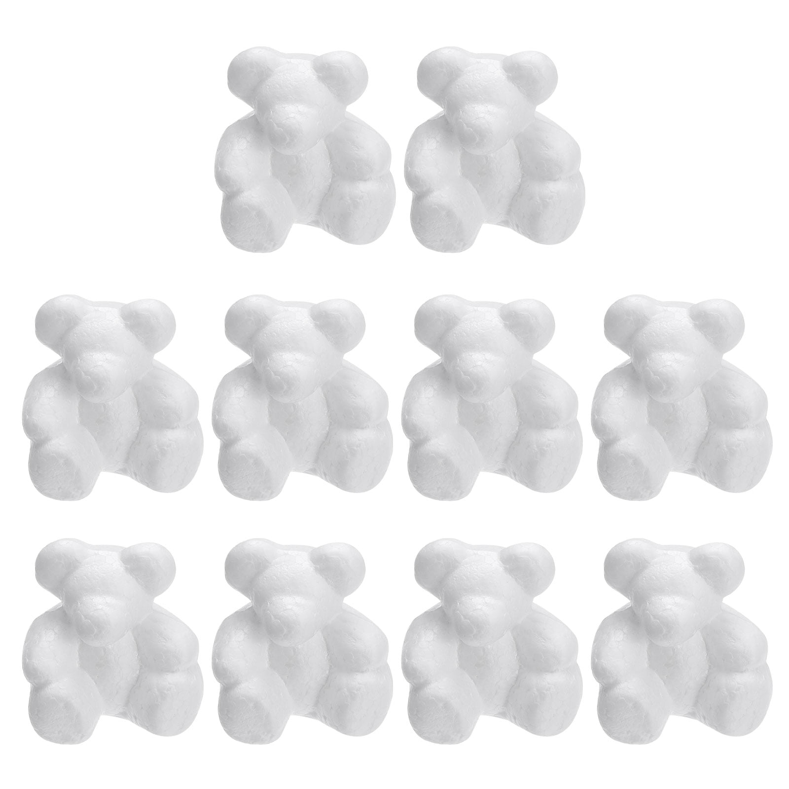 10pcs Foam Bear, 2.5in Bear Foam Animal White Foam Shapes Bulk ...