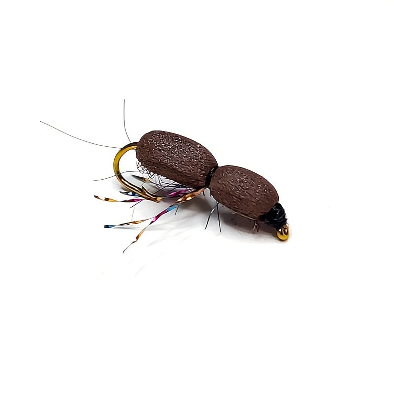 10pcs Foam Beetle Fishing Lures - Floating Dry Flies for Trout & Salmon ...