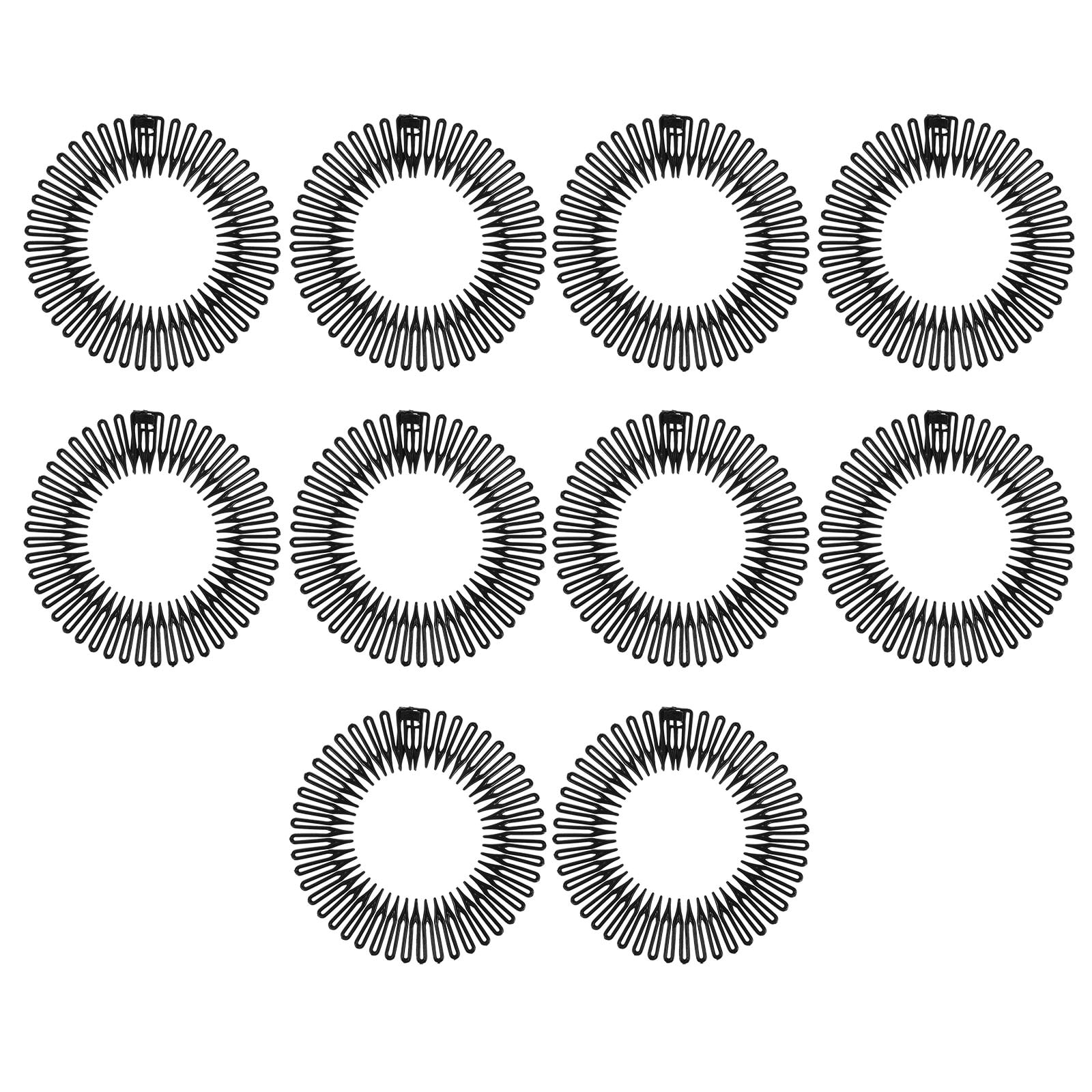 10pcs Full Circular Stretch Comb Stretch Hair Comb Headbands Flexible