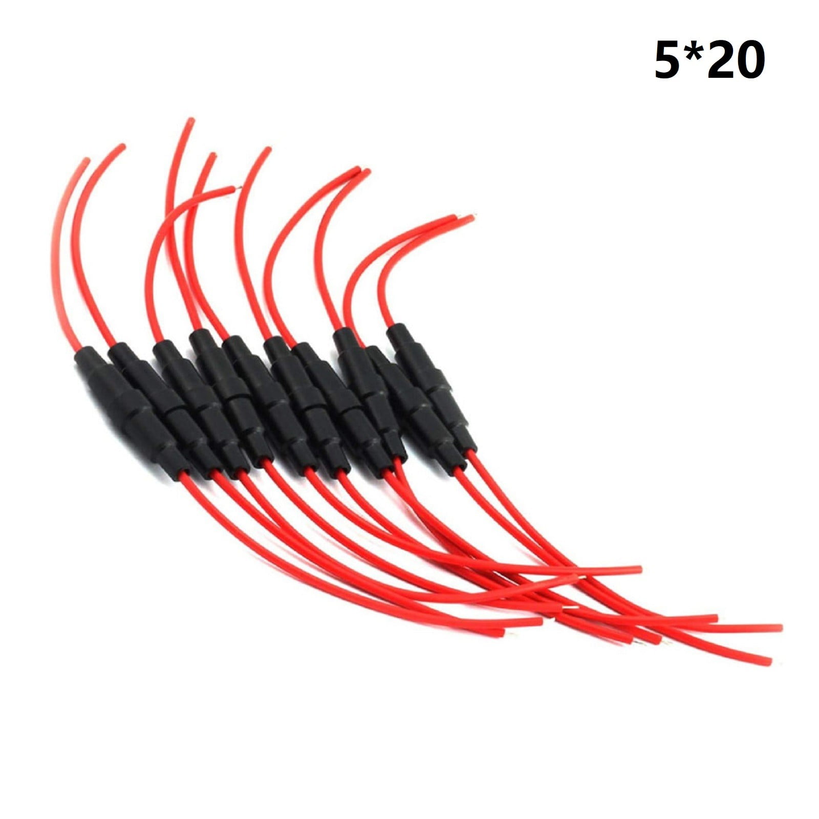 10pcs Fuse Holder 6x30mm Inline Fuse Holder Fast Blow Screw Type Fuse Holder With 22awg Wire