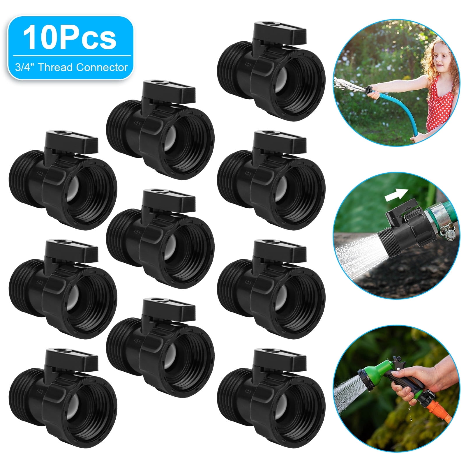 10pcs Garden Expandable Hose Repair Kit - 3/4'' Garden Hose Shut Off ...