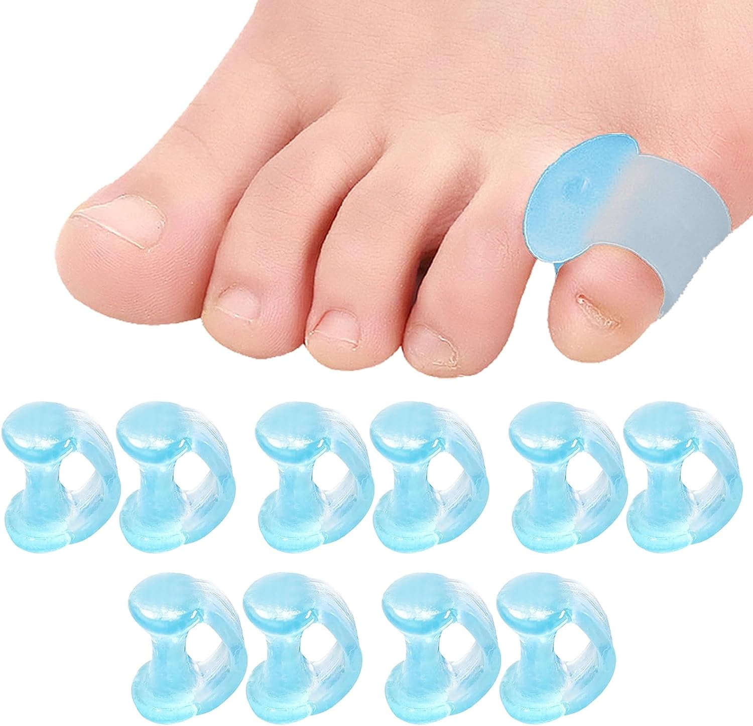 10pcs Gel Toe Separators for Overlapping Toes Thumb Tail Finger Ring ...