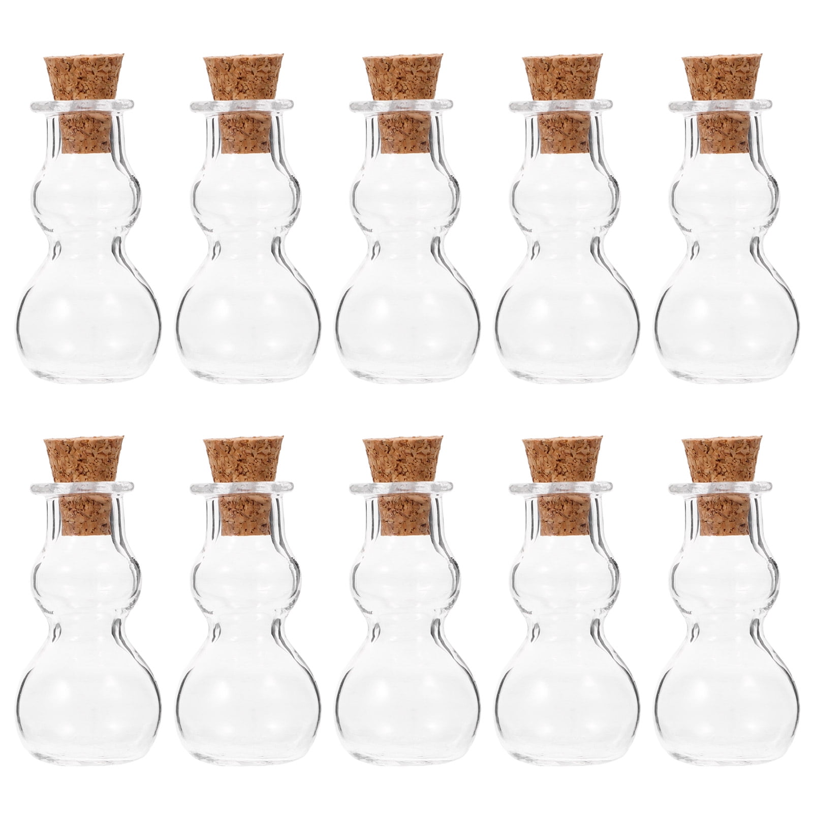 10pcs Glass Bottles Cork Stoppers DIY Decoration Mini Glass Vials Small ...