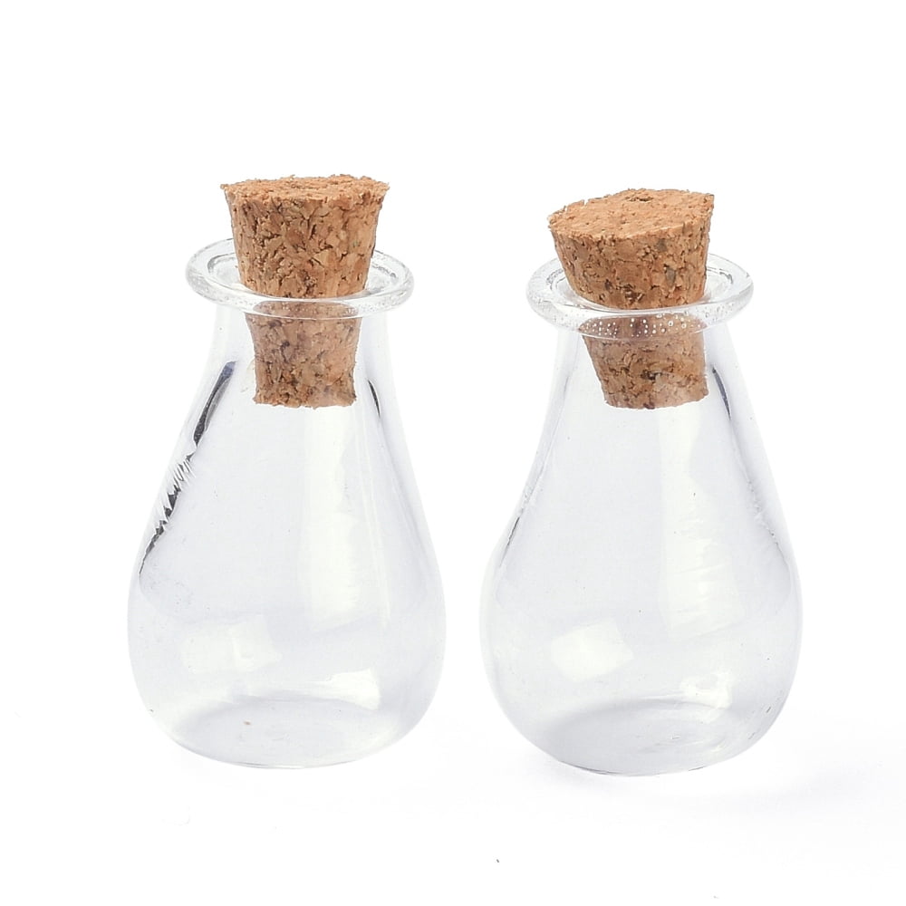 10pcs Glass Cork Bottles Ornament Glass Empty Wishing Bottles DIY Vials ...