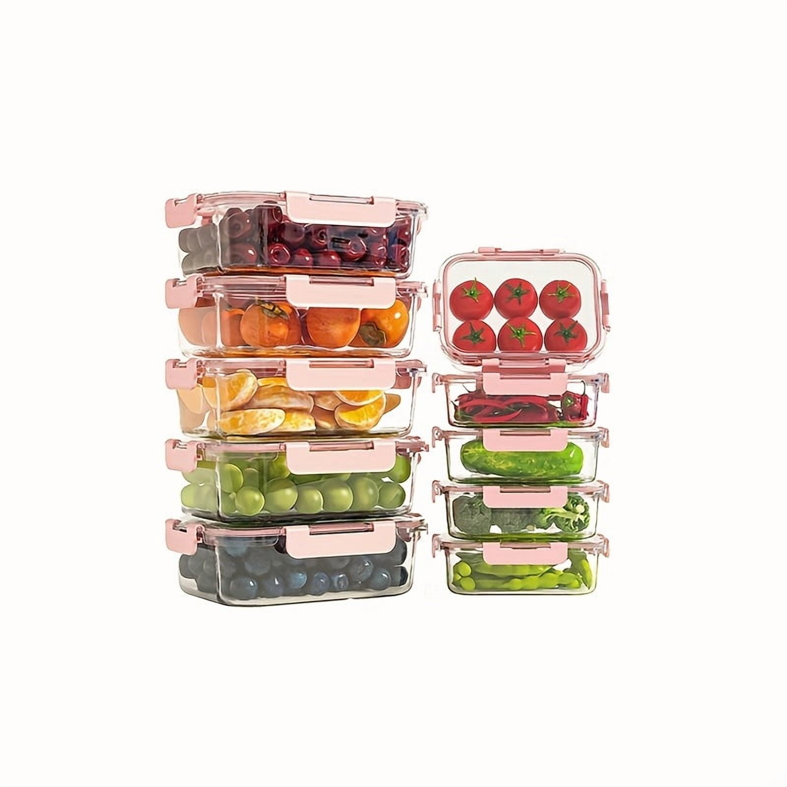 10pcs Glass Meal Prep Containers with Snap-Lock Lids - Airtight Food ...