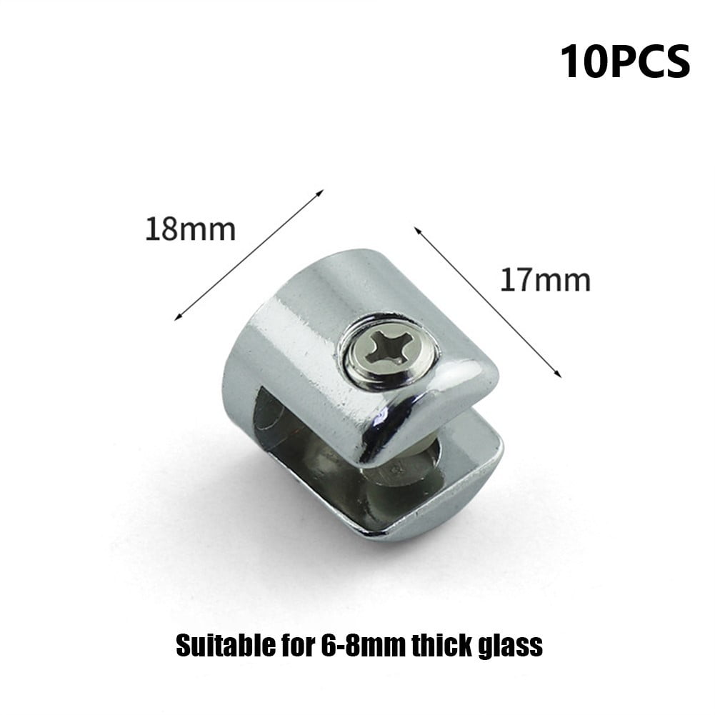 10pcs Glass Shelf Support Clamp Brackets Clip Zinc Alloy Fixed Bracket Tool for 6mm8mm Thick ...