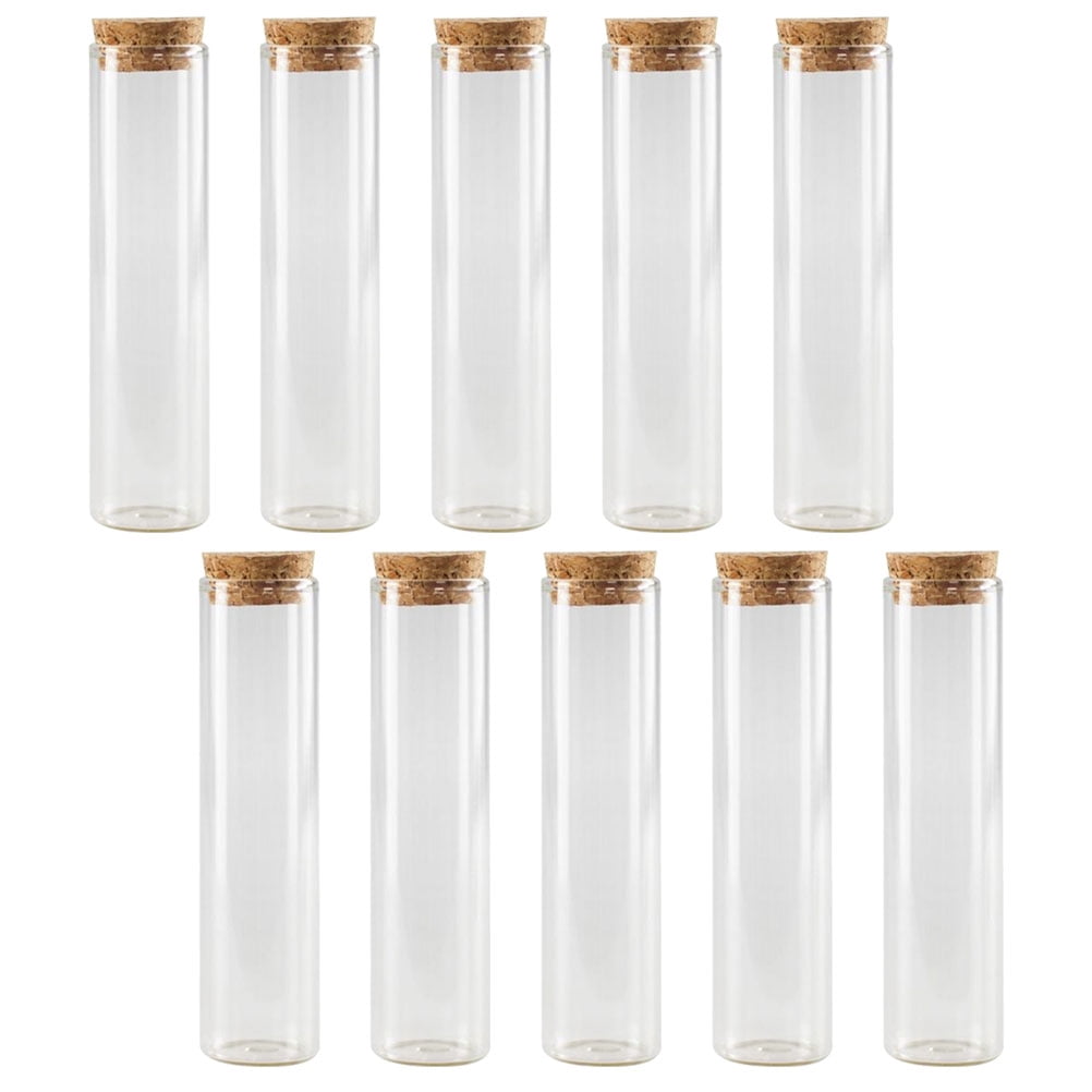 10pcs Glass Tubes Storage Container Candy Bottles Kitchen Airtight Sub ...