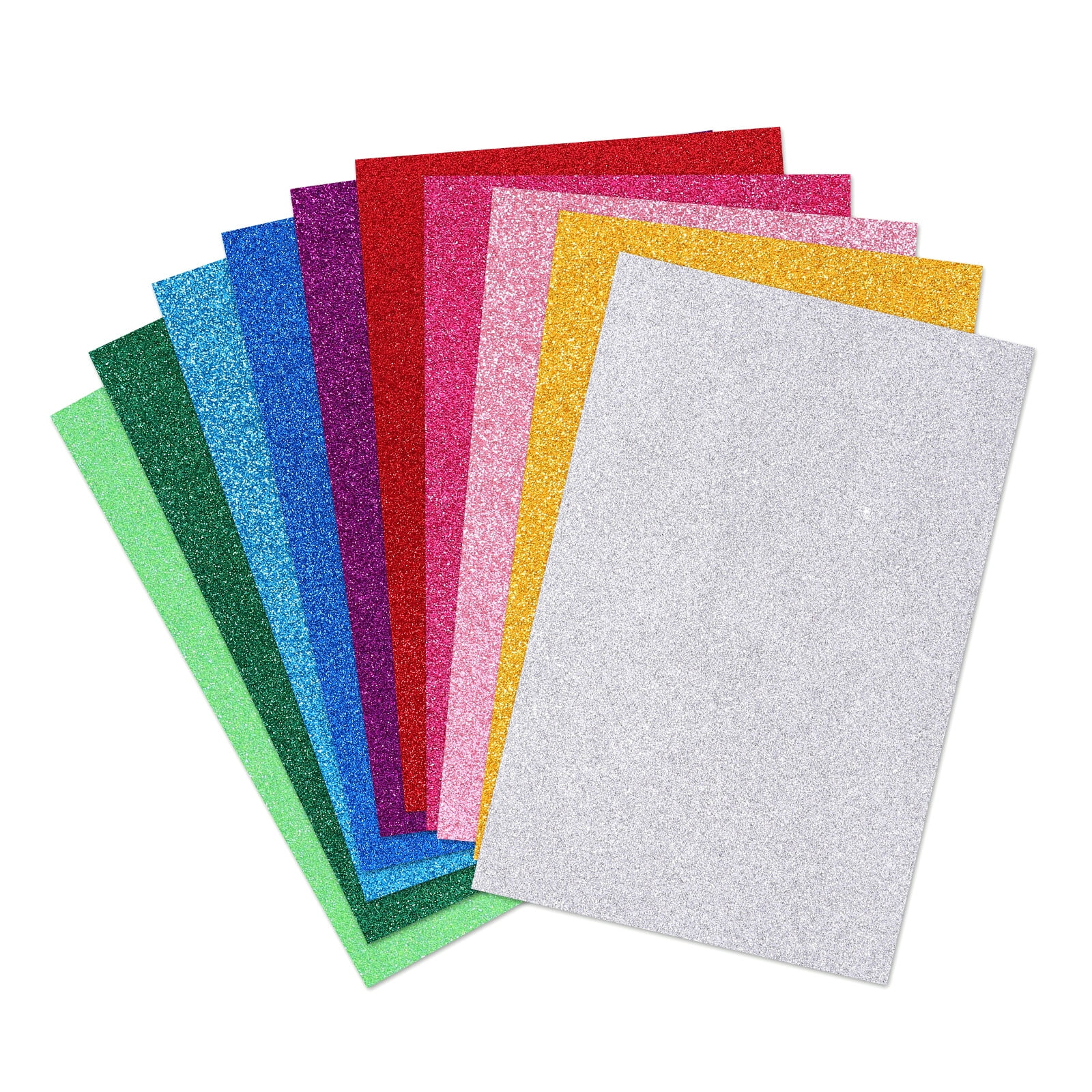 10-Pack A4 Glitter Paper Sheets for Crafts, Projects, Scrapbooking ...