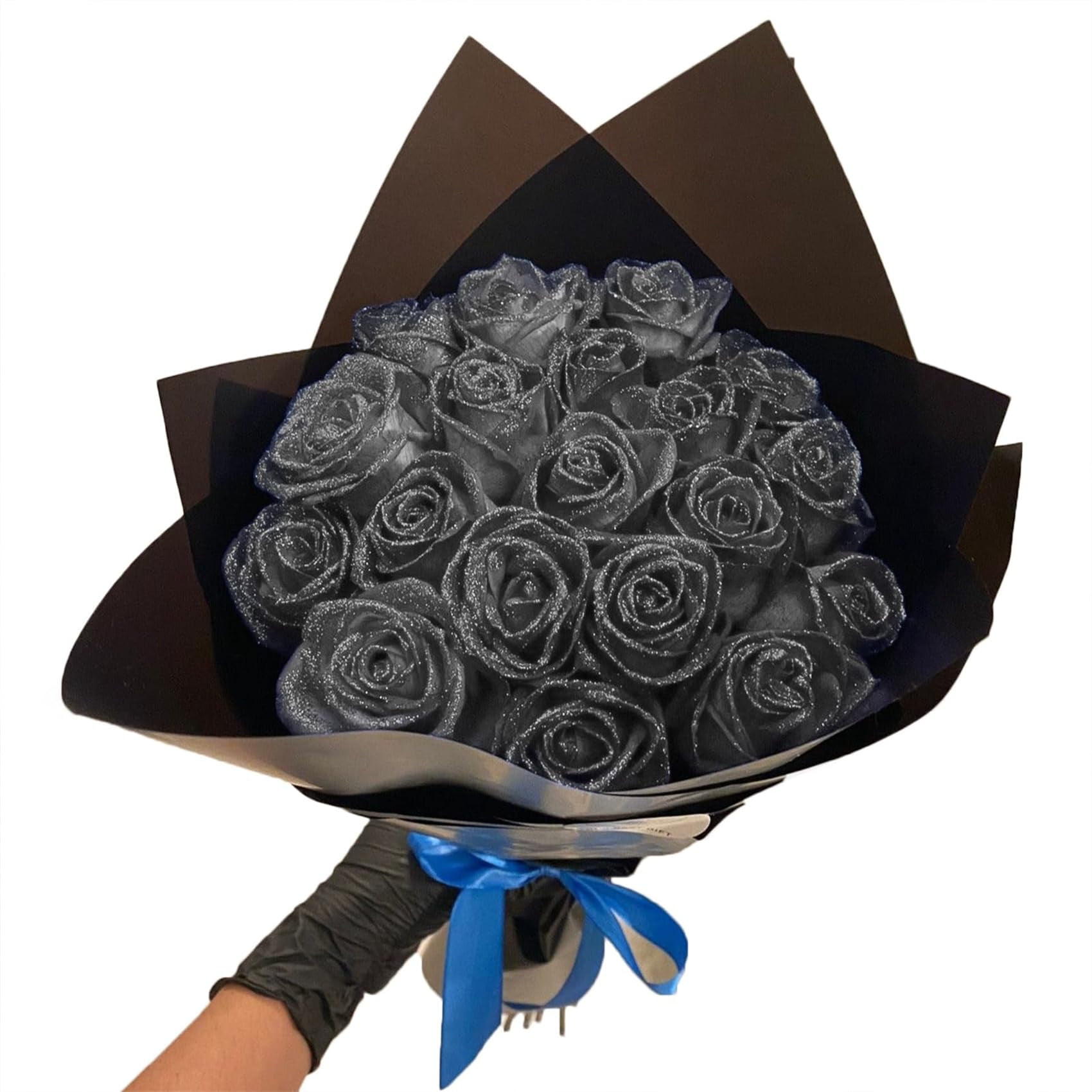 10pcs Glitter Rose Bouquet, Artificial Rose Flowers Bouquet, Eternal ...