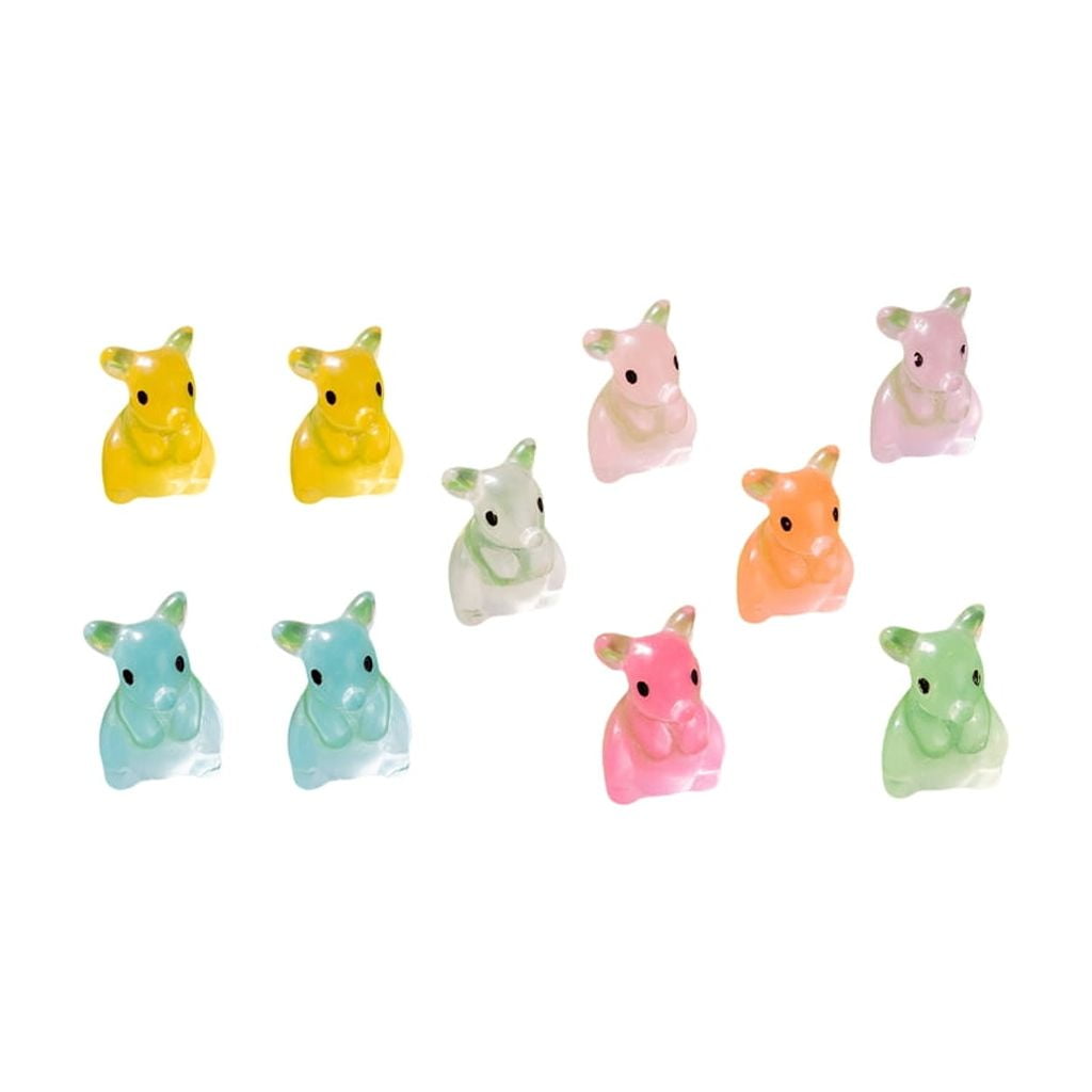 10pcs Glow In The Dark Small Mouse Figurines, Assorted Color Resin ...