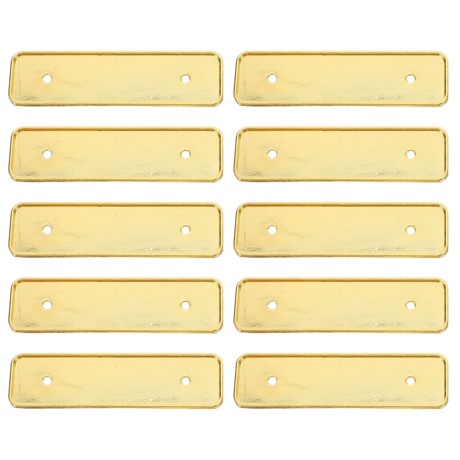 10pcs Gold Name Tags With Holes & Pins - Blank Id Badge For Company ...